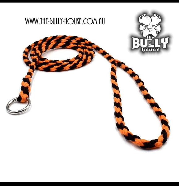 Paracord SLIP LEAD / LEASH (Black and Orange) – THE BULLY HOUSE